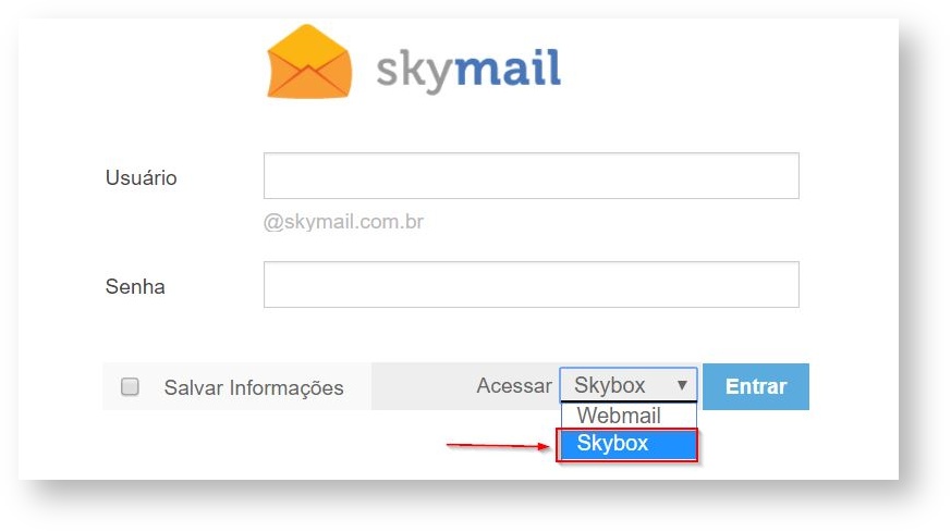 Acessando Skybox – Skymail