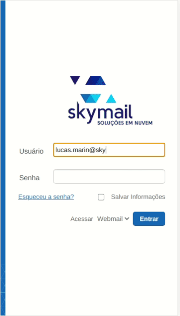 Novo Webmail Responsivo – Skymail